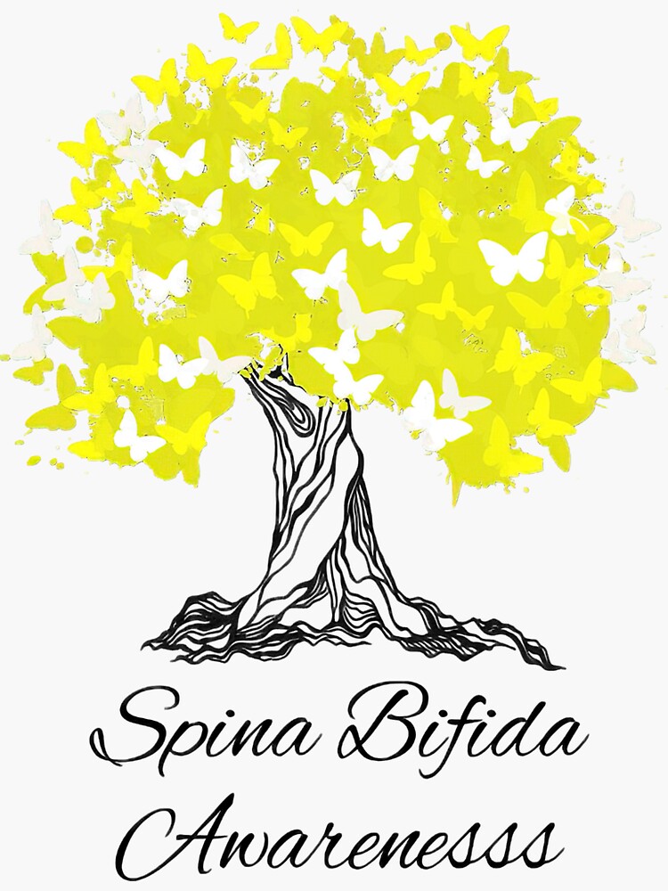 "Spina Bifida Spina Bifida Awareness Warrior Tree Hope Gifts" Sticker ...