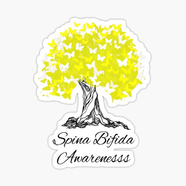 "Spina Bifida Spina Bifida Awareness Warrior Tree Hope Gifts" Sticker ...