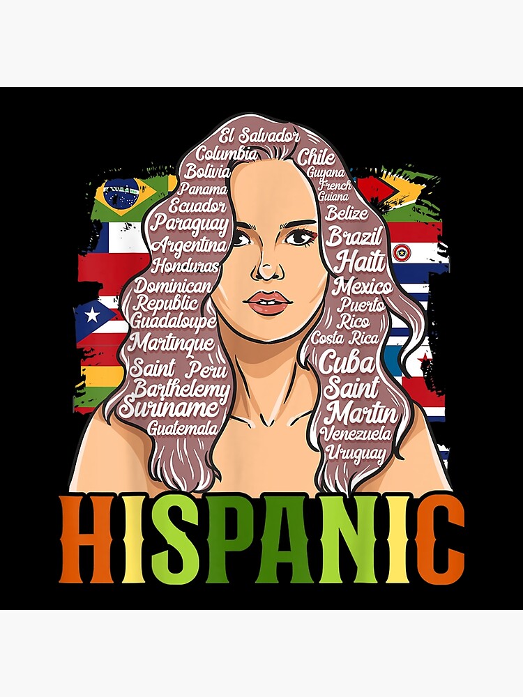 Póster «Arte de la mujer latina Mes de la herencia hispana Banderas de ...