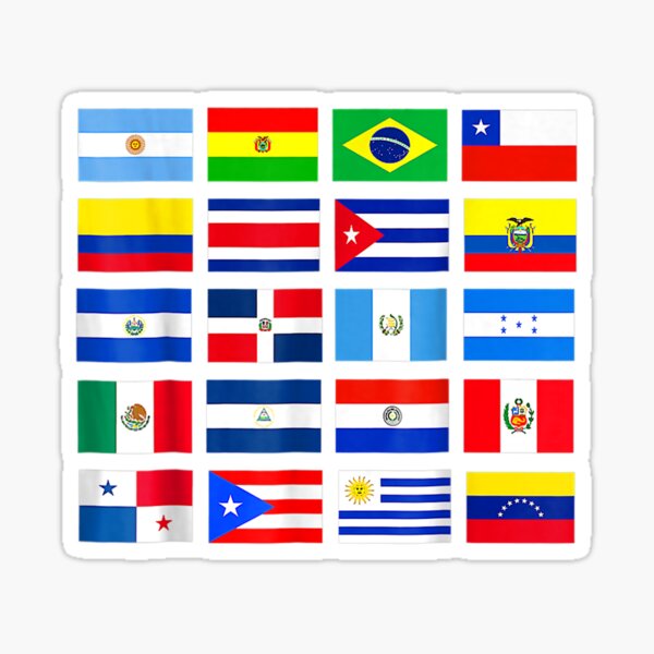 "Vintage Latin American Flags Hispanic Heritage Month" Sticker for Sale ...