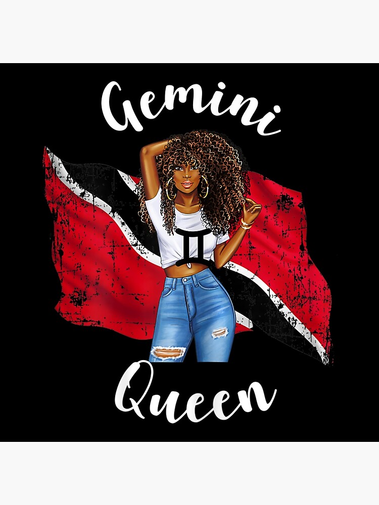 "Womens Afro Trinidadian Gemini Queen Zodiac Astrology Birthday" Poster ...