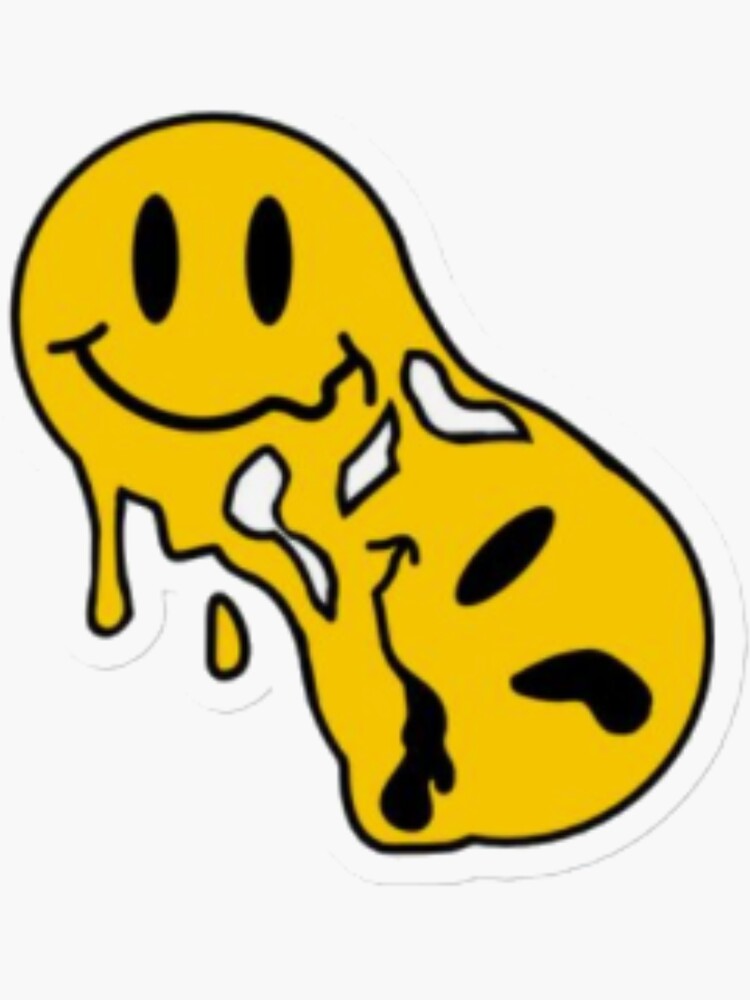"melting smileys" Sticker for Sale by emmaelizabethhh | Redbubble