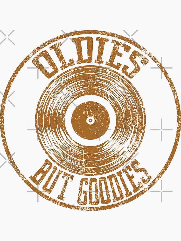 "Vinyl Oldies But Goodies - Vintage Gold" Sticker for Sale by Whimsical ...