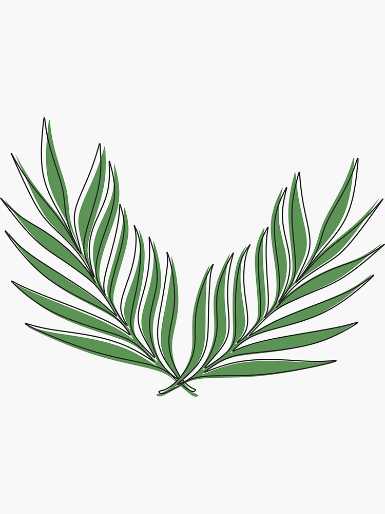 "Botanical line drawing. Leaf Line Drawing " Sticker for Sale by ...