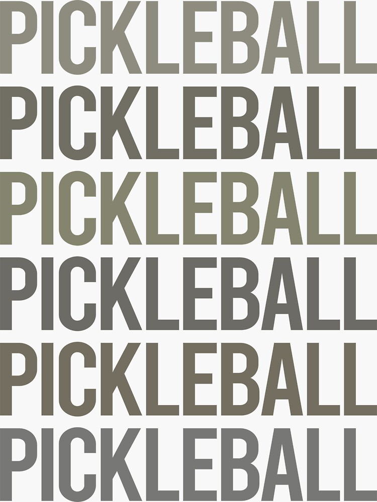 "Gray Text Art Pickleball" Sticker for Sale by TartSpiderWeb | Redbubble