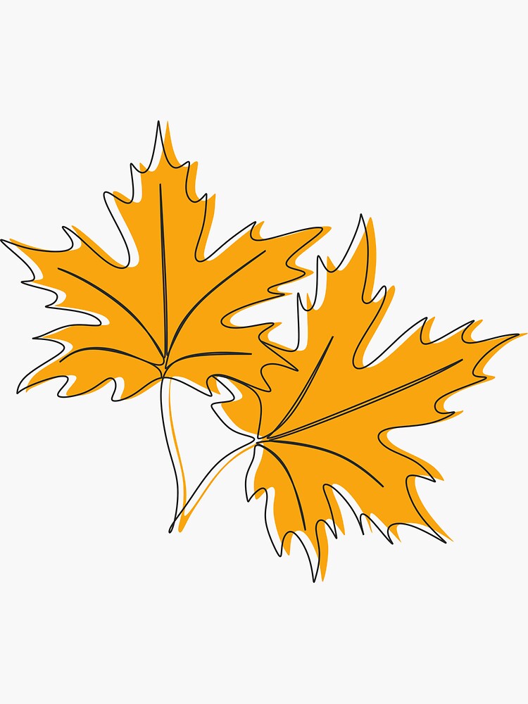 "Botanical line drawing. Leaf Line Drawing" Sticker for Sale by ...