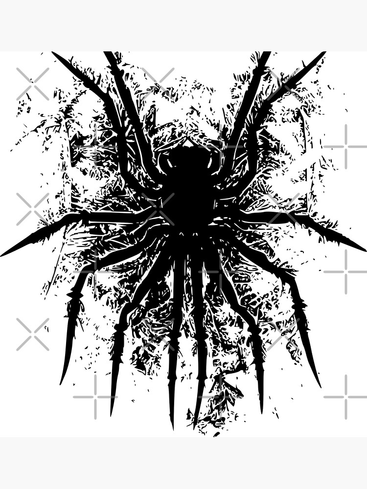 "Black and White Haunted Spider " Poster for Sale by freshWaterCo ...