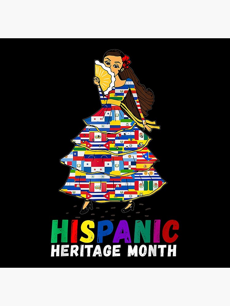Póster «Mes de la herencia hispana Mujer Banderas de países latinos» de ...
