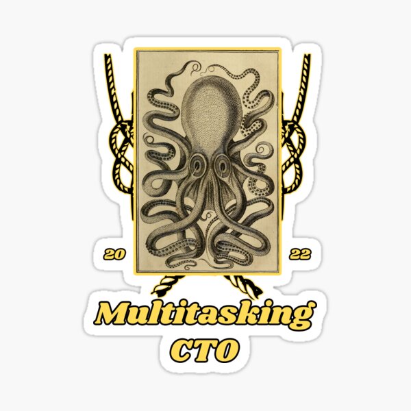 "'Multitasking CTO' Old Book Octopus Graphic - Funny Quotes Designs for ...
