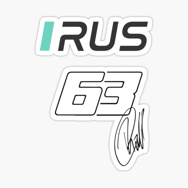 "George Russell 63 - F1 2023" Sticker for Sale by Malaka7 | Redbubble
