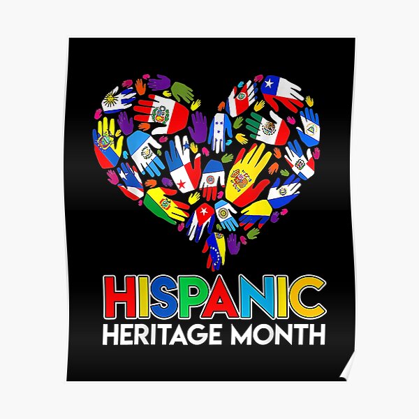 Póster «Mes de la herencia hispana Banderas de países latinos Corazón ...