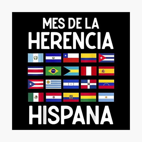 Lámina fotográfica «Mes Nacional de la Herencia Hispana Banderas de ...