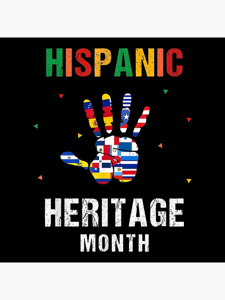 Lámina fotográfica «Mes de la Herencia Hispana manos banderas de países ...