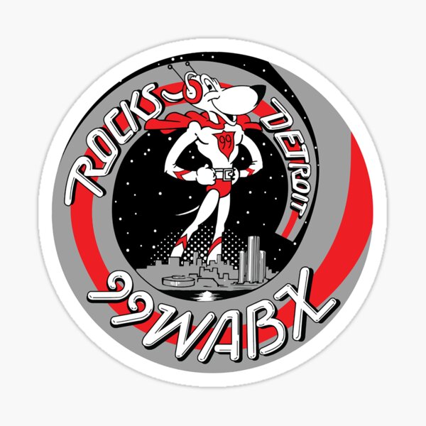 "99 WABX ROCKS DETROIT Retro Radio Station Design " Sticker for Sale by ...