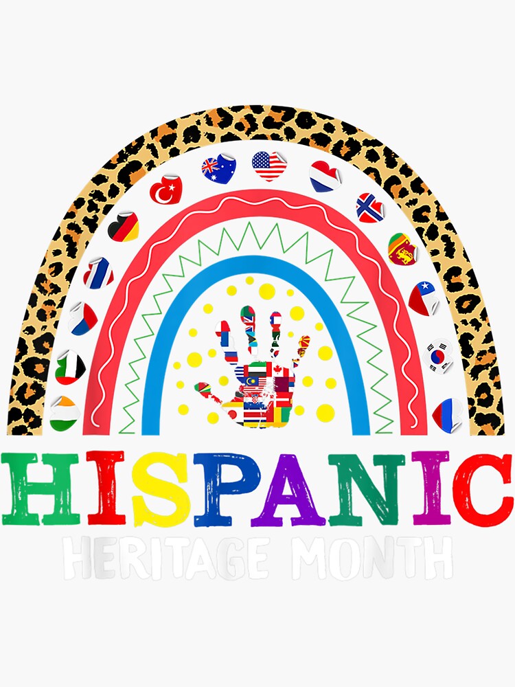 National Hispanic Heritage Month Rainbow All Countries Flags Sticker