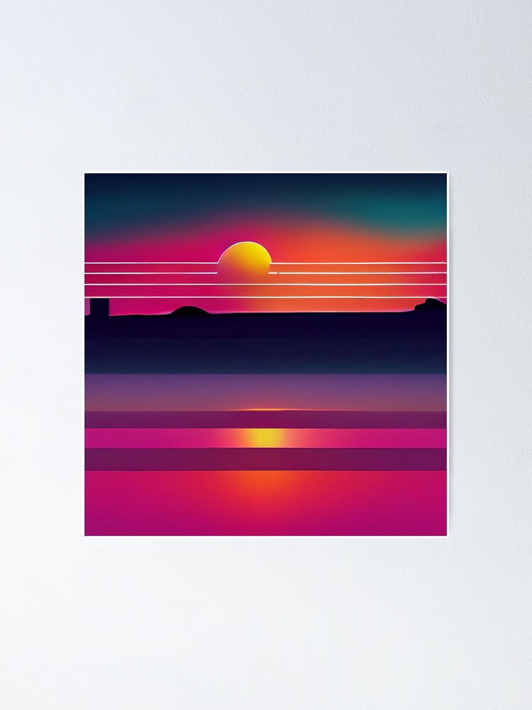 "vaporwave jazz album cover sunset" Poster for Sale by lazypixel7 | Redbubble