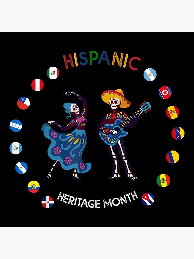 Póster «Mes de la herencia hispana Todas las banderas de los países ...