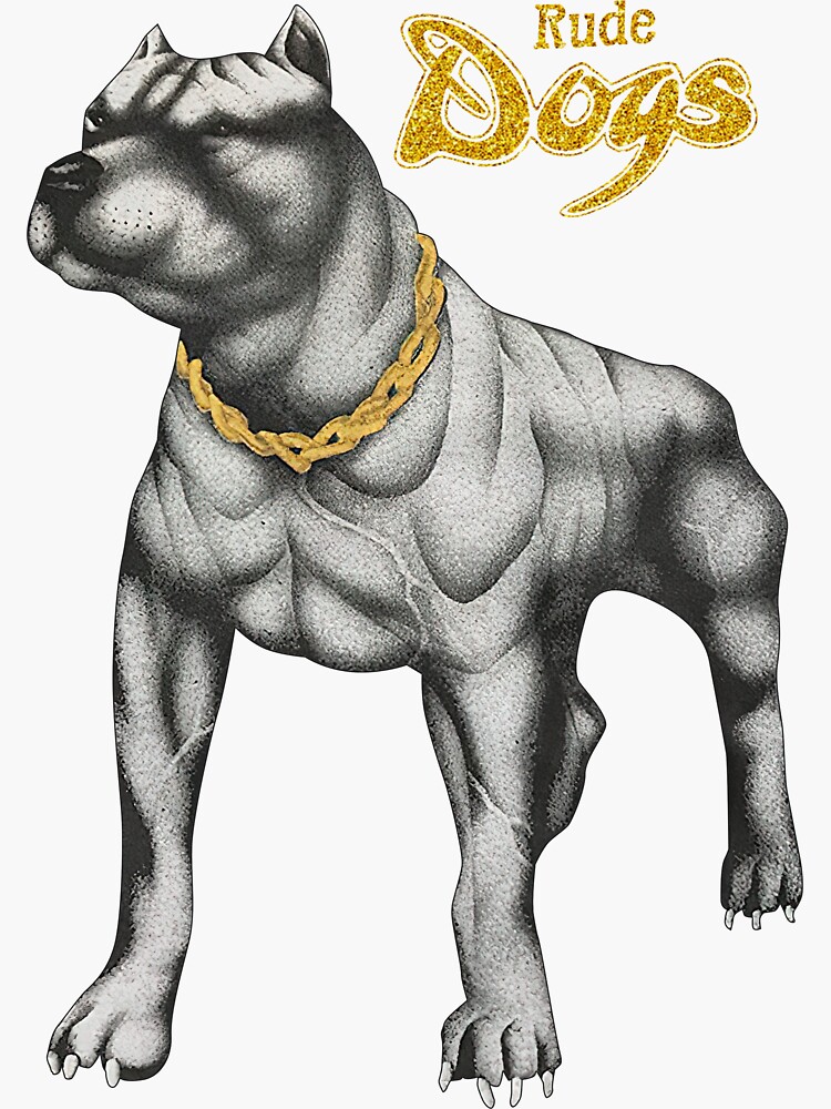 "Rude Dogs 90's Streetwear Vintage Replica Pitbull " Sticker for Sale ...