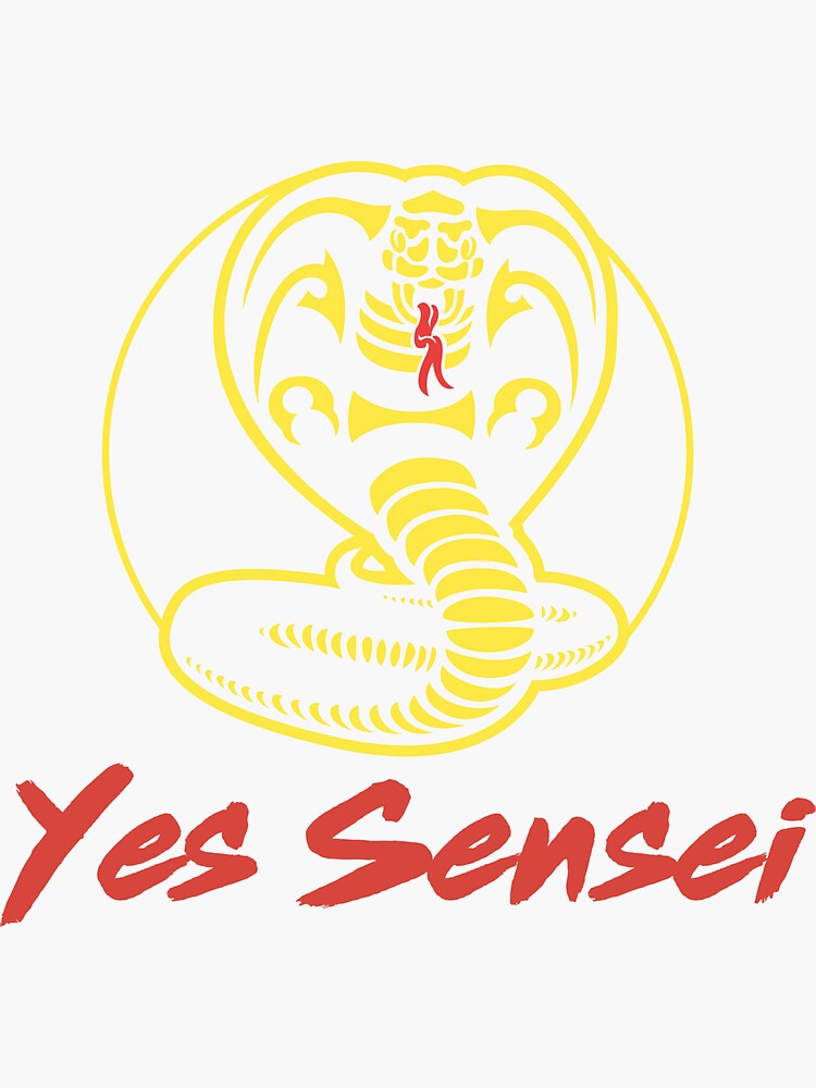 Pegatina «Cobra Kai Yes Sensei - Versión amarilla» de DianeWilsonR ...