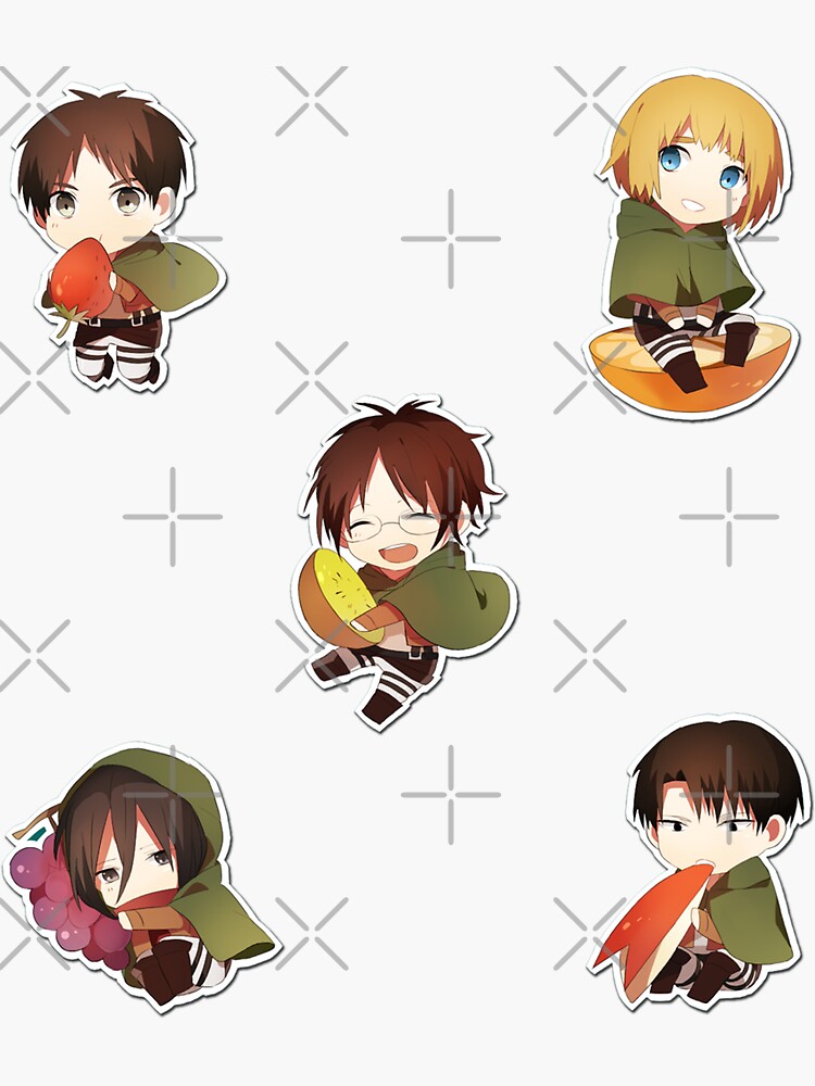 "Attack on Titan Cute Characters" Sticker for Sale by Hunter-Wolfman ...