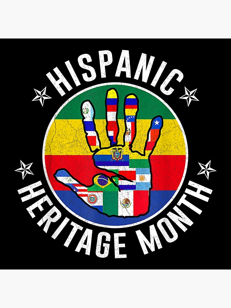 Póster «Decoración Del Mes De La Herencia Hispana Manos Banderas Todos ...