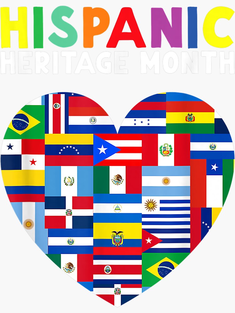 Pegatina «Mes de la herencia hispana Latino Todos los países Banderas ...