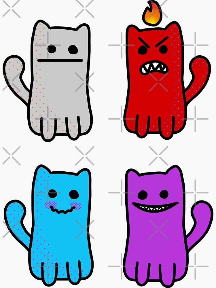 "Emotional Cats││Xsmall stickers" Sticker for Sale by DinoDuckMash ...
