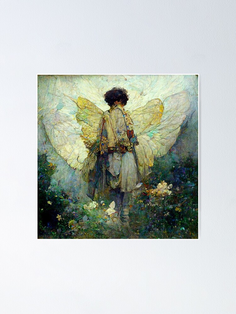 "Angel in the Style of Edward Atkinson Hornel" Poster for Sale by ...