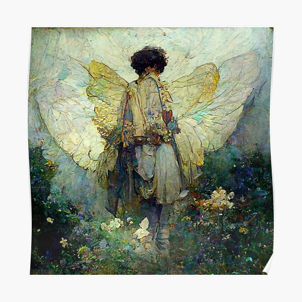 "Angel in the Style of Edward Atkinson Hornel" Poster for Sale by ...