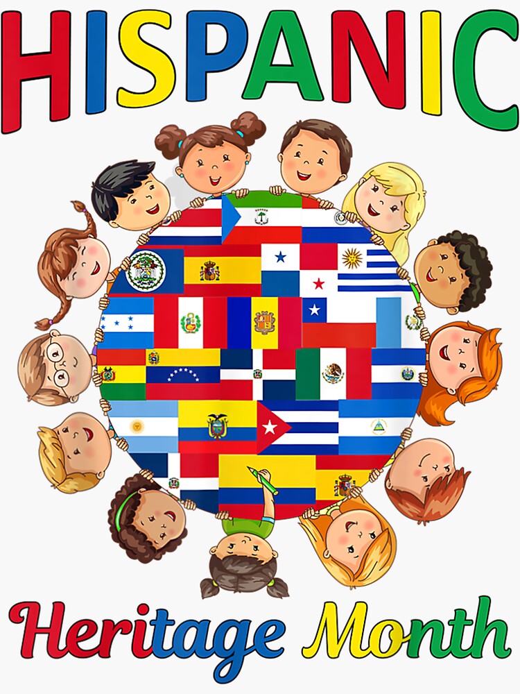 Pegatina «Mes de la Herencia Hispana Para Niños Países Latinos» de ...