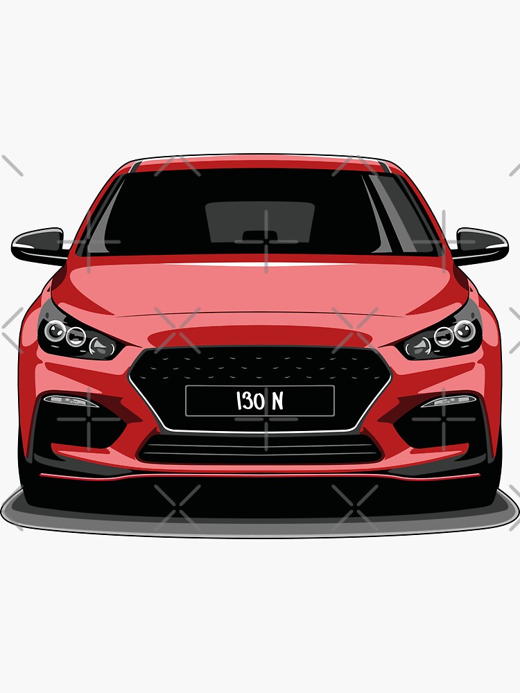 "Front view I30N - vector drawing" Sticker for Sale by yohannlp | Redbubble