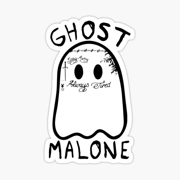 "Funny Ghost Halloween Gifts - Ghost Malone" Sticker for Sale by ...