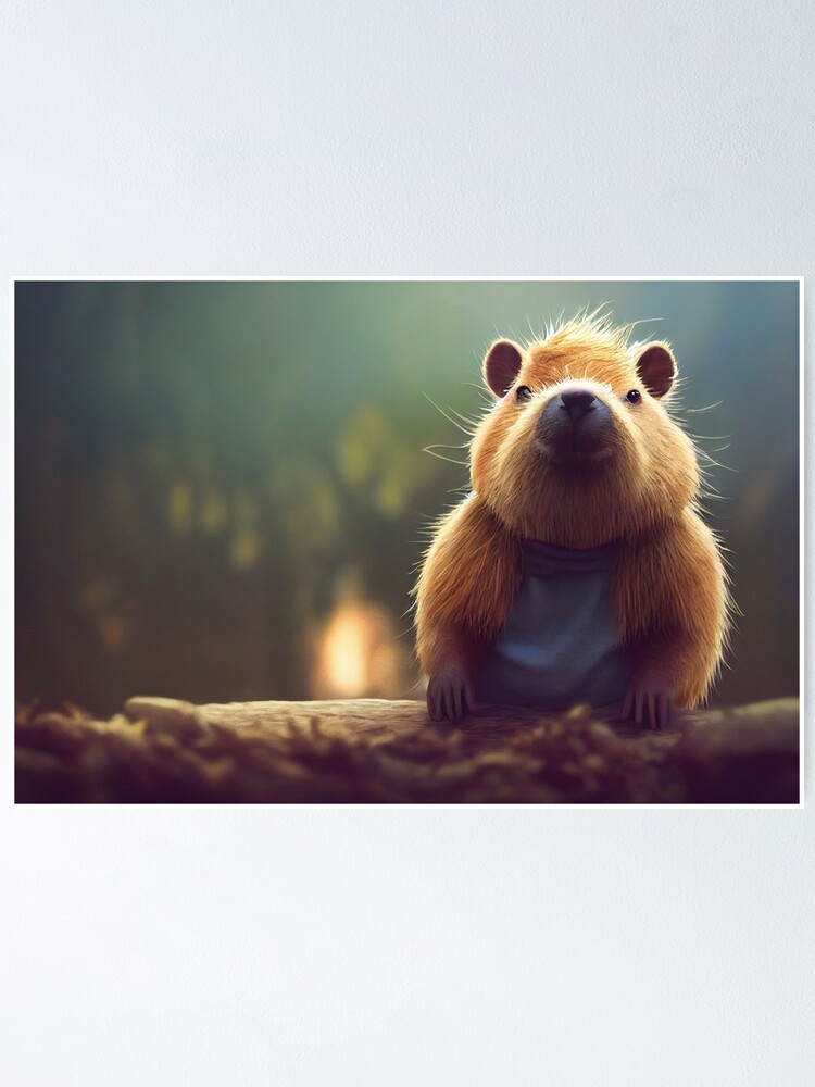 "Cute Capybara, Smiley Capybara Animal" Poster for Sale by petshelter ...