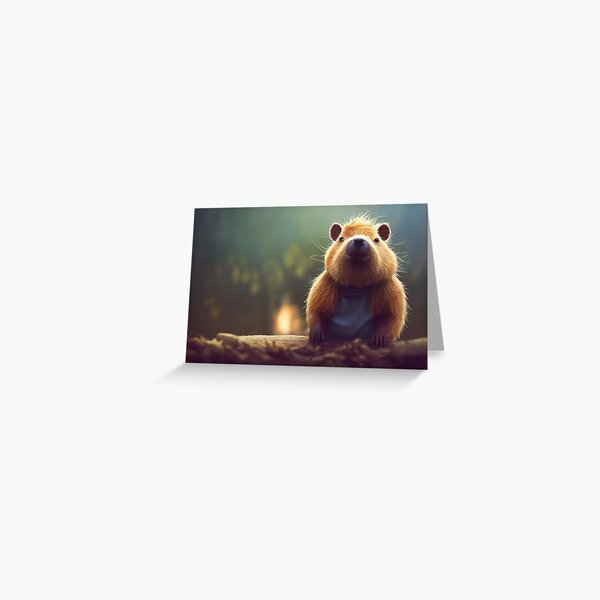"Cute Capybara, Smiley Capybara Animal" Greeting Card for Sale by ...