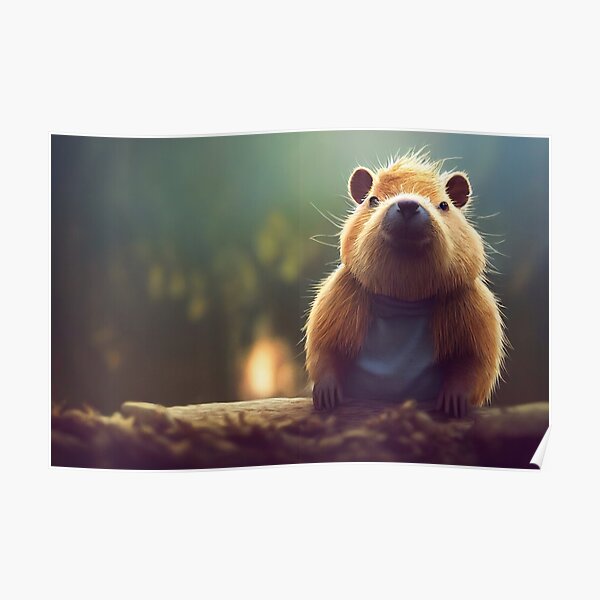 "Cute Capybara, Smiley Capybara Animal" Poster for Sale by petshelter ...