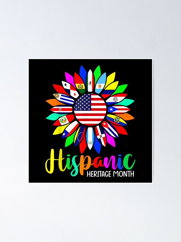 Póster «Mes de la Herencia Hispana Banderas Países Latinos Girasol» de ...