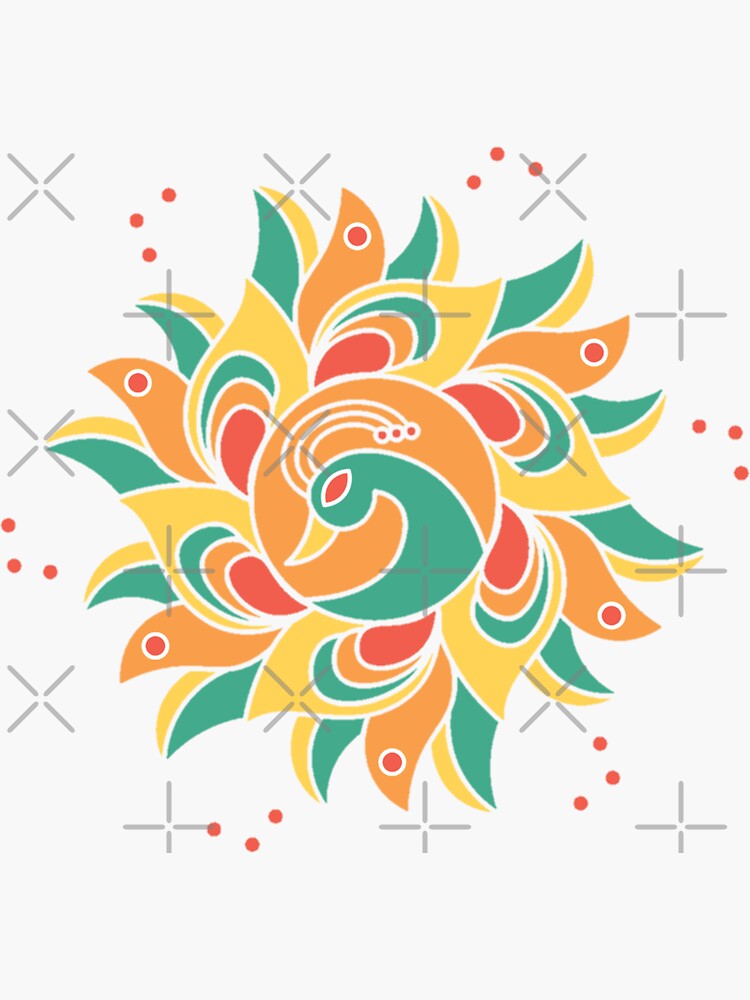 "Peacock rangoli" Sticker for Sale by Sakshi-S | Redbubble