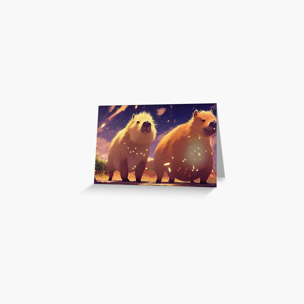 "Capybara Beasts, Giant And Cute Capybaras" Greeting Card for Sale by ...