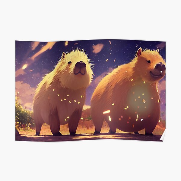 "Capybara Beasts, Giant And Cute Capybaras" Poster for Sale by ...