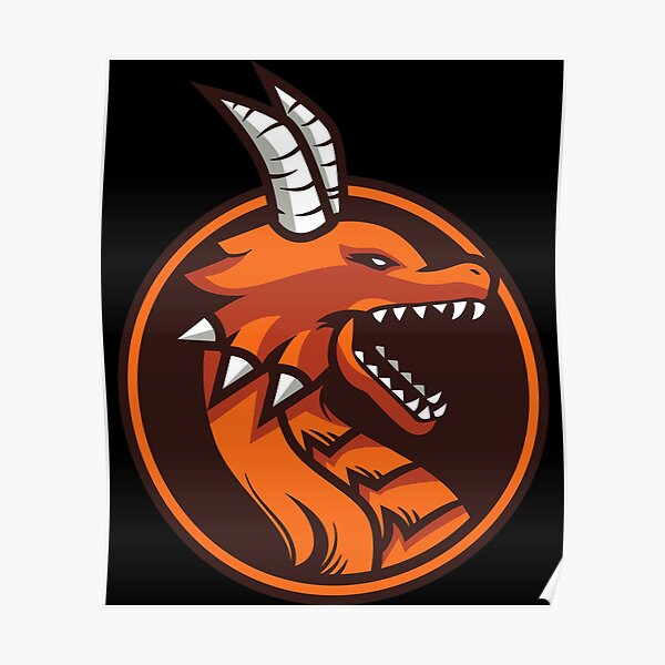"Orange dragon logo " Poster for Sale by MohamedABA | Redbubble