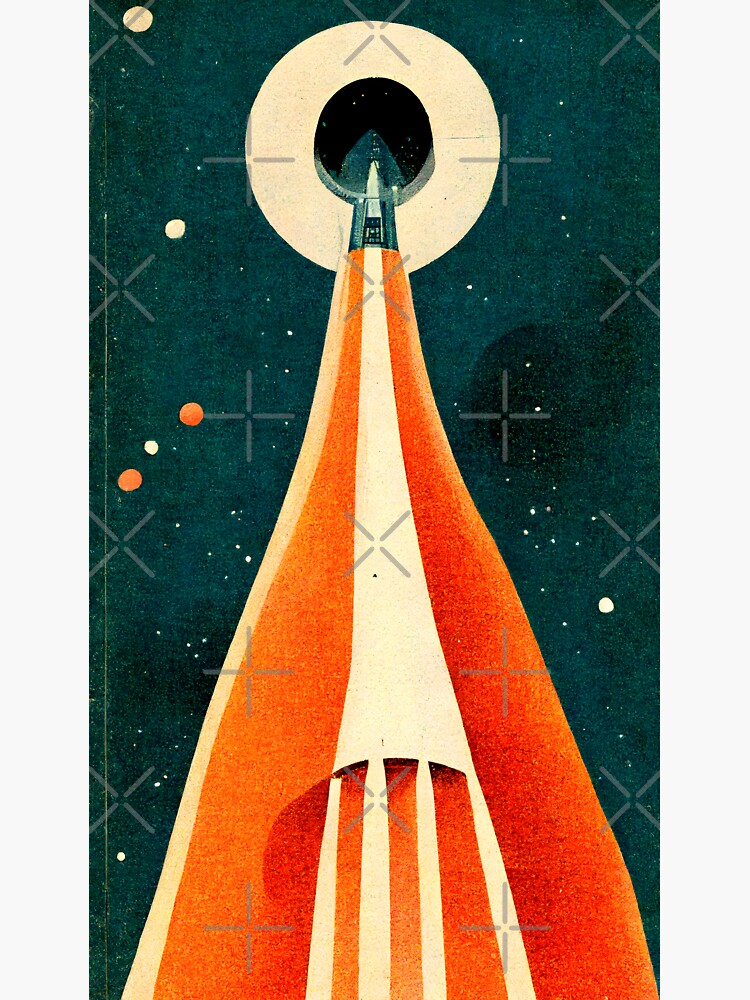 "1960s Space Travel Poster" Sticker for Sale by not-punny-labs | Redbubble