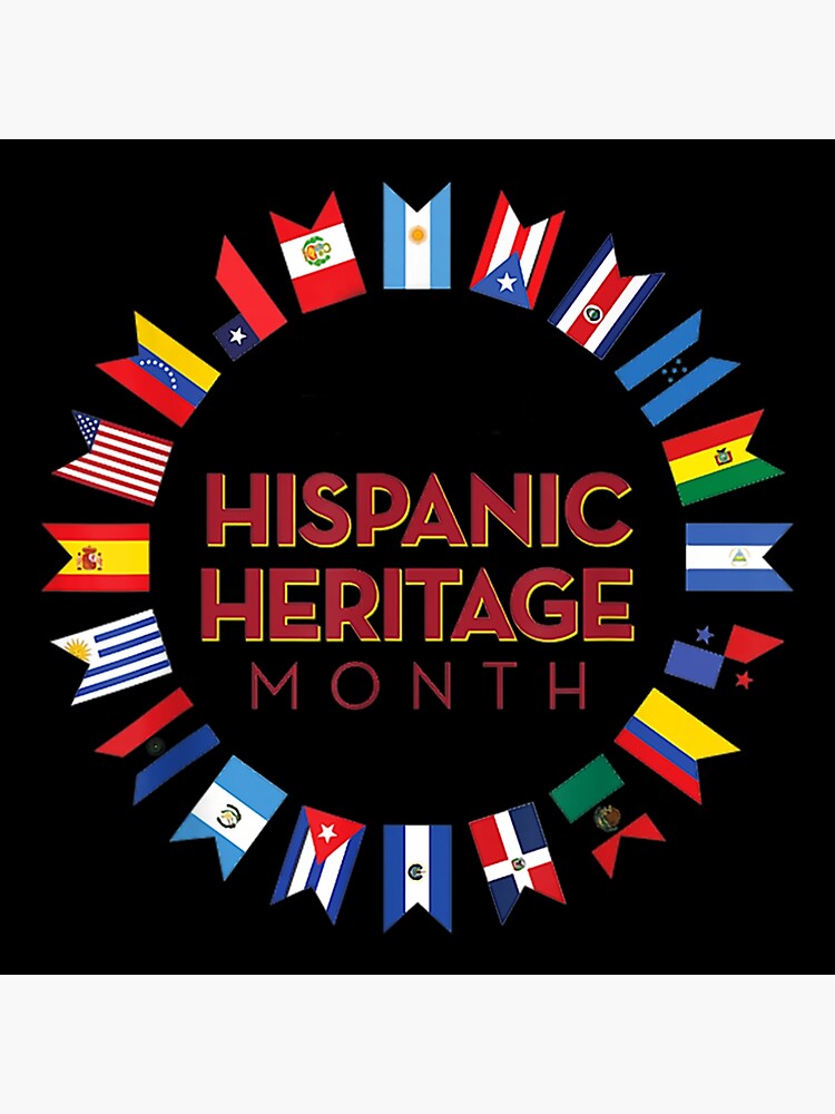 "National Hispanic Heritage month Hands All Countries Flags" Poster for ...