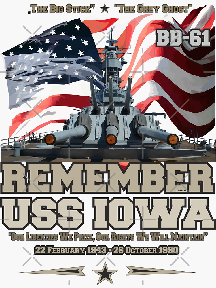 "USS IOWA US Battleship" Sticker for Sale by comancha | Redbubble