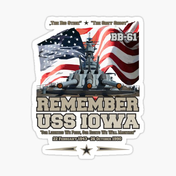 "USS IOWA US Battleship" Sticker for Sale by comancha | Redbubble