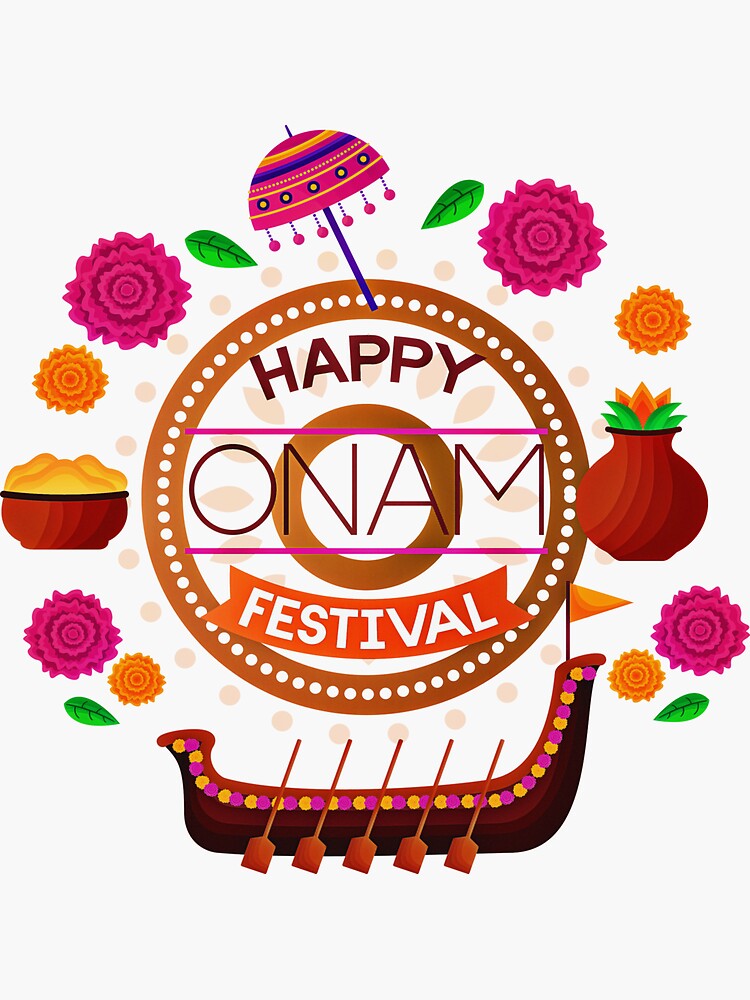 "Happy Onam Festival" Sticker for Sale by 4clothingforyou | Redbubble