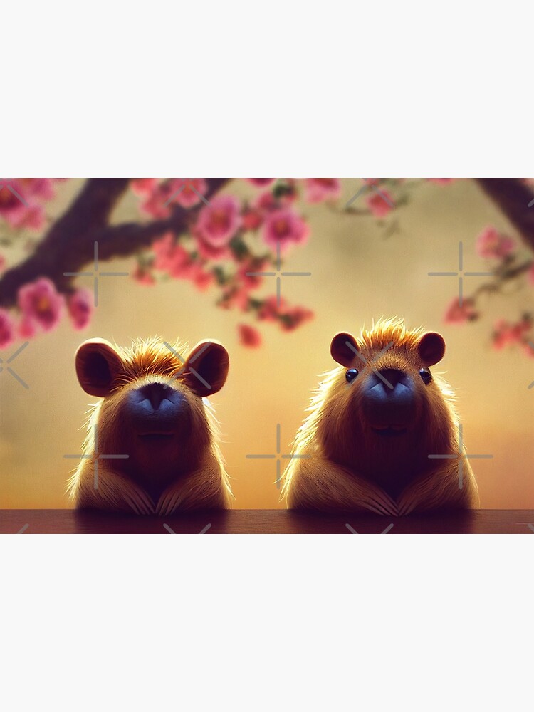 "Capybara Brothers, Smiley Capybara pigs" Poster for Sale by petshelter ...
