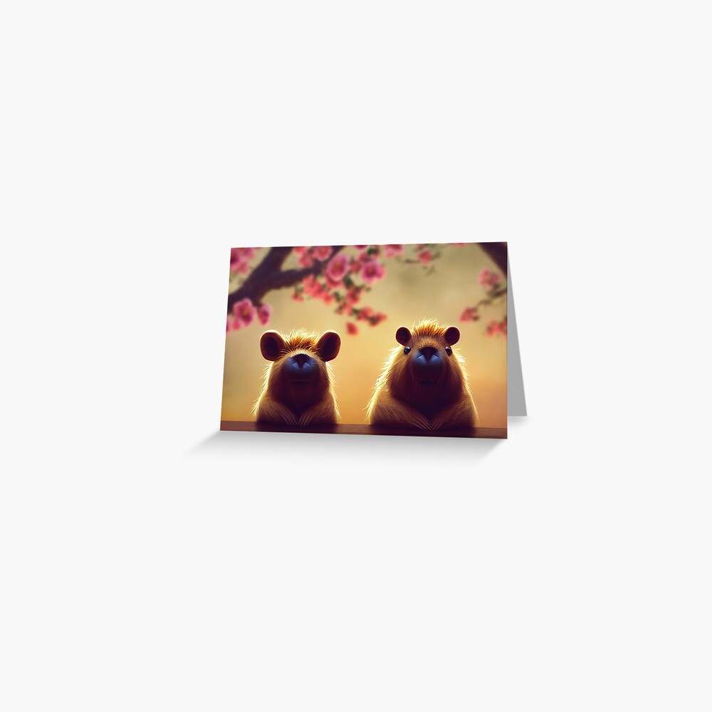 "Capybara Brothers, Smiley Capybara pigs" Greeting Card for Sale by ...