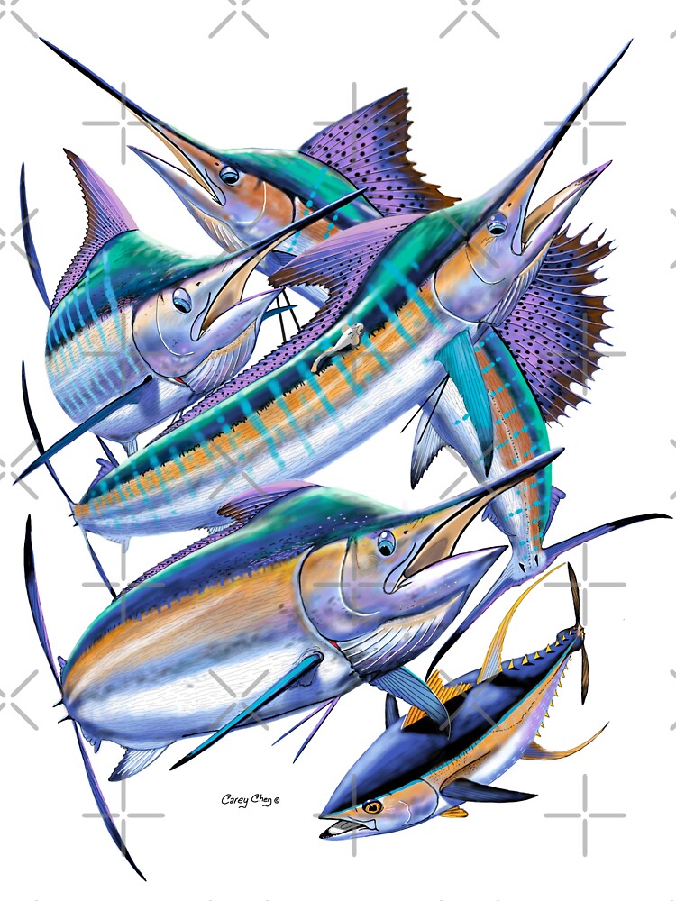 "Pacific Billfish " Sticker for Sale by Bluemarlin | Redbubble