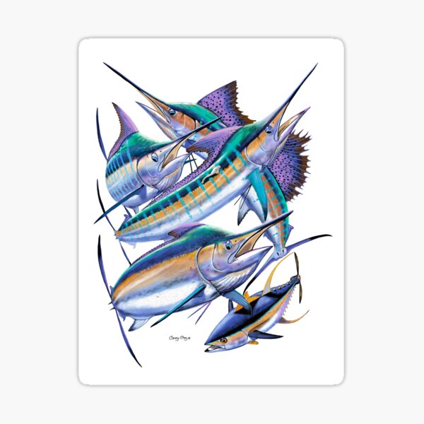 "Pacific Billfish " Sticker for Sale by Carey Chen | Redbubble