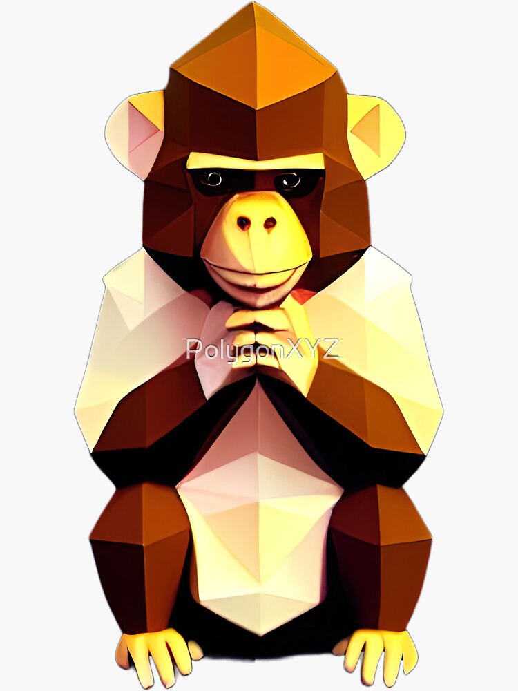 "Praying Monkey" Sticker for Sale by PolygonXYZ | Redbubble